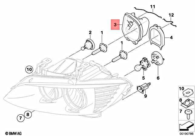 Genuine BMW E90N E91N Sedan Covering Cap High Beam Right OEM ...