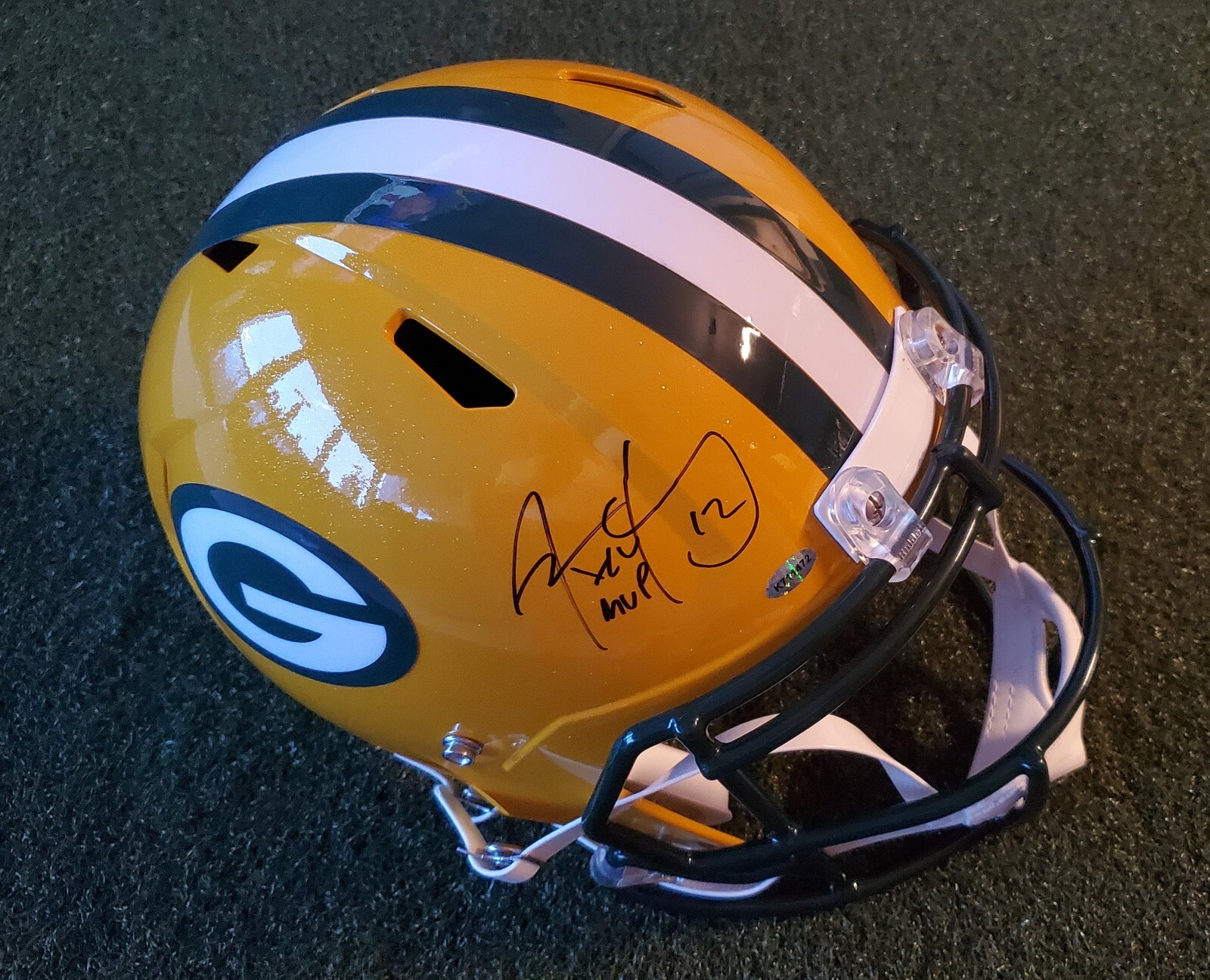 Aaron Rodgers Signed Autographed Full Size Green Bay Packers Helmet ...