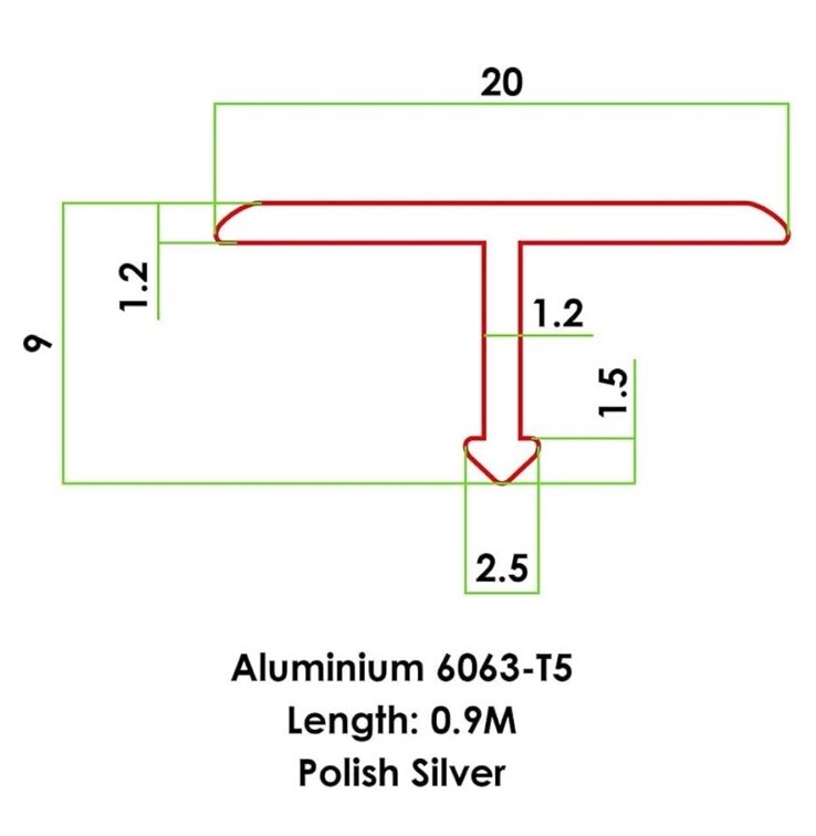 Trimold 3Pcs Aluminum T Molding Trim & Floor Transition Strips Polish ...