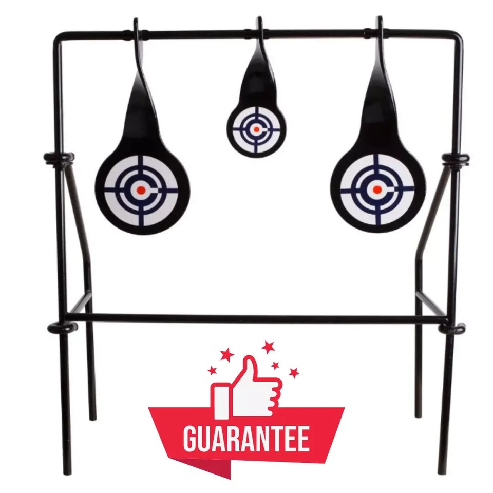 Steel Shooting Targets Spinning Reset Stand Set Metal Pistol Rifle Disk ...