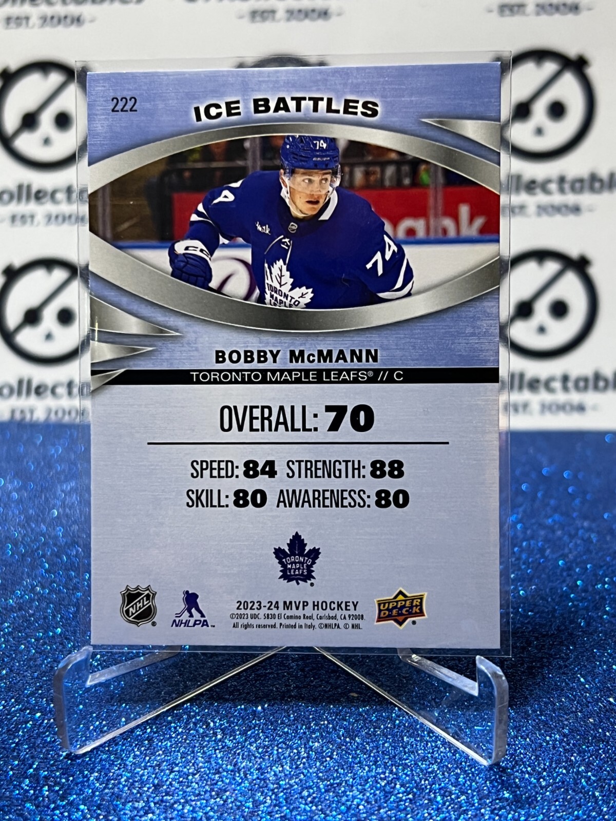2023-24 UPPER DECK MVP BOBBY McMANN # 222 ICE BATTLES MAPLE LEAFS ...