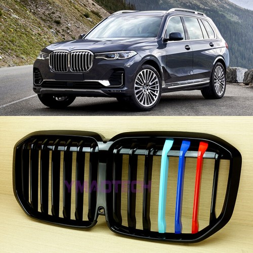 Front Hood Grille ABS Shiny Black M-Color 2019-2022 Fit BMW X7 G07 30d ...