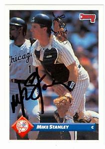 Mike Stanley autographed baseball card (New York Yankees) 1993 Donruss ...
