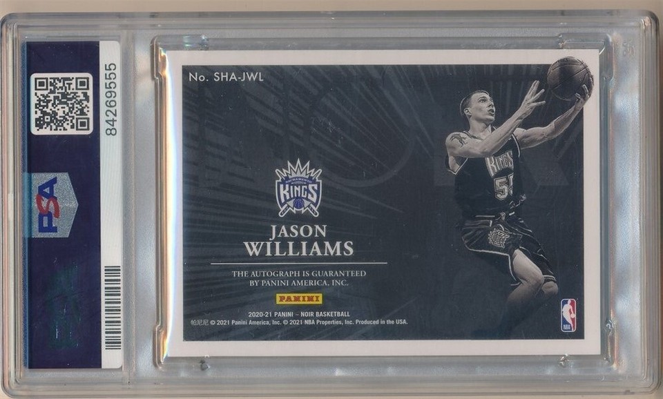 JASON WILLIAMS 2020/21 PANINI NOIR SHADOW AUTOGRAPH SP AUTO #/99 PSA 9 ...