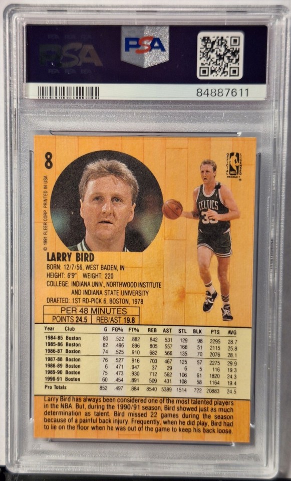 1991 Fleer #8 Larry Bird Card Boston Celtics HOF - PSA 7 NEAR MINT | eBay