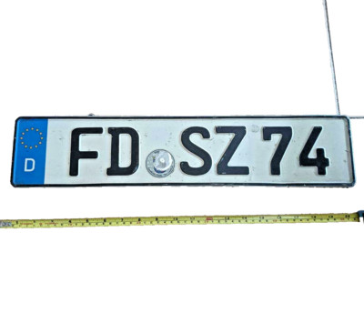 GENUINE VINTAGE GERMAN LICENSE PLATES Deutschland EUROPE CAR NO.FD-SZ ...