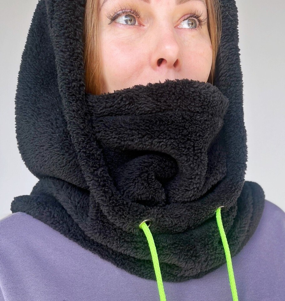 Pink Hood Over Helmet, Snowboard Hood, Sherpa Ski Hood, Balaclava ...