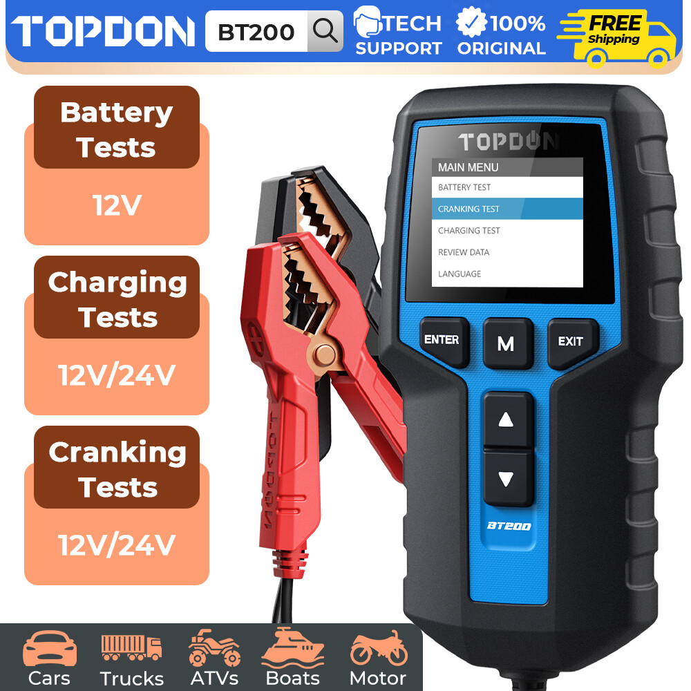 TOPDON 12V Car Auto Battery Load Tester Charging Cranking Analyzer Scan ...