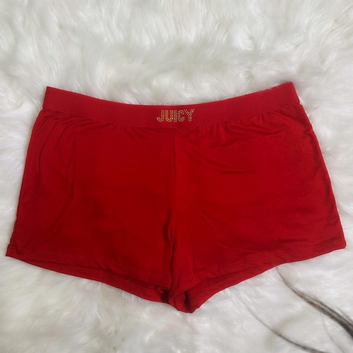 Juicy Couture Red Shorts with Gold Studded Juicy Comfy Soft Sleep ...