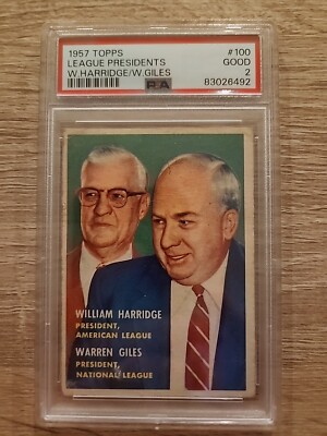 1957 Topps League Presidents Harridge/Giles #100 PSA 2 Good | eBay