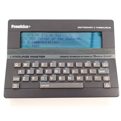 Franklin Language Master LM-2000B Dictionary Thesaurus Spellblaster II ...