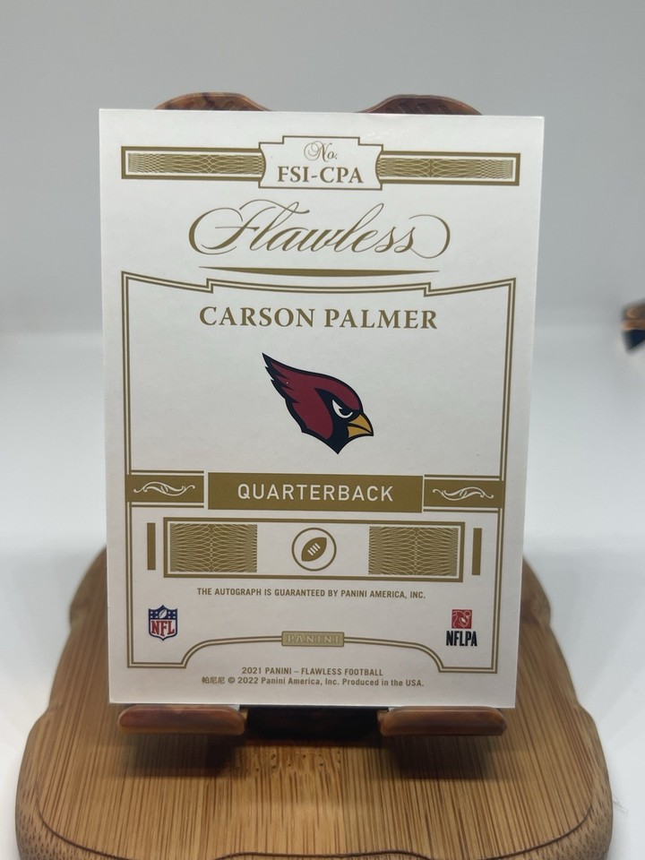 2021 Panini Flawless Carson Palmer AUTO /10 Cardinals On Card Signature ...