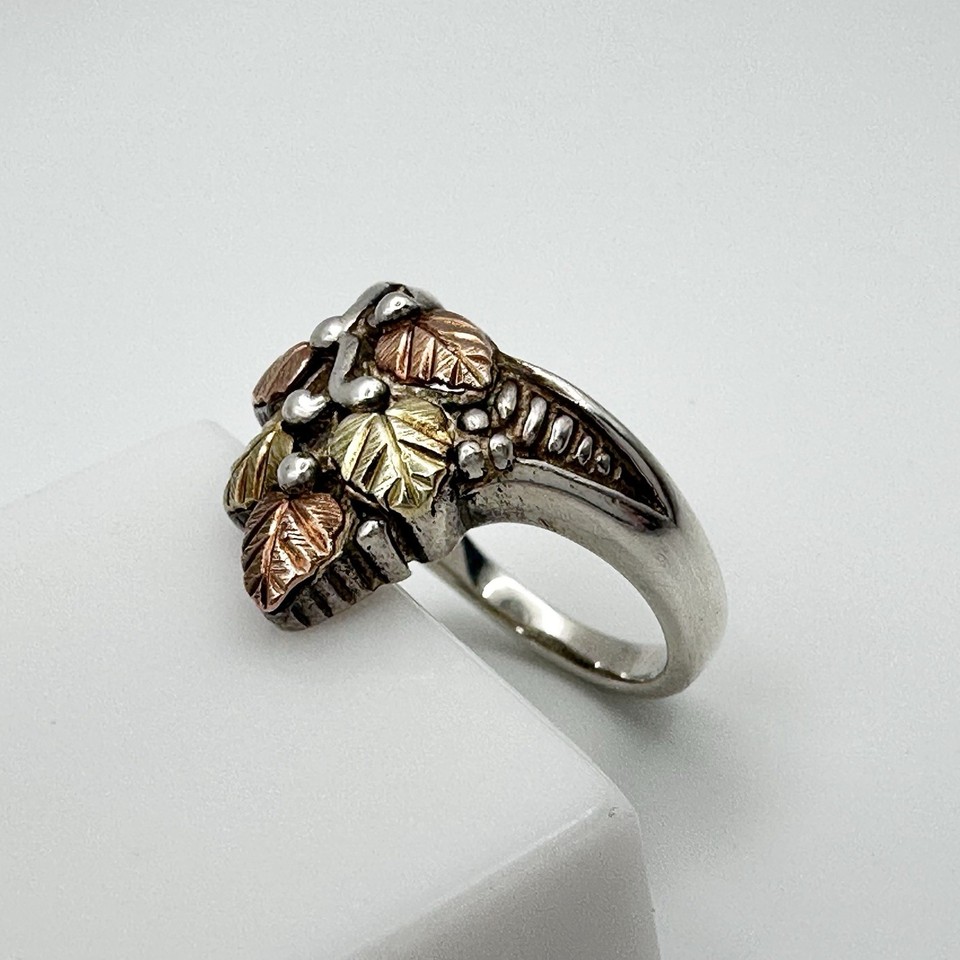 Coleman Co CCO 925 Sterling Silver 12k Gold Black Hills Gold Grape Leaf ...