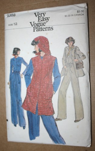 VINTAGE SEWING PATTERN VOGUE EASY 9388 MISSES' JACKET & JUMPSUIT SIZE ...