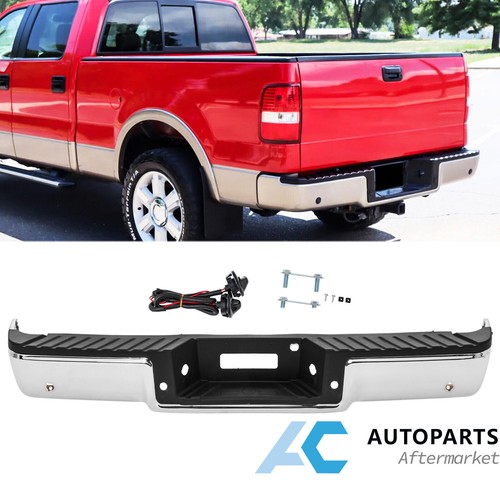 Rear Bumper For 2004 2005 Ford F150 Styleside Steel Bumper w/ Park ...