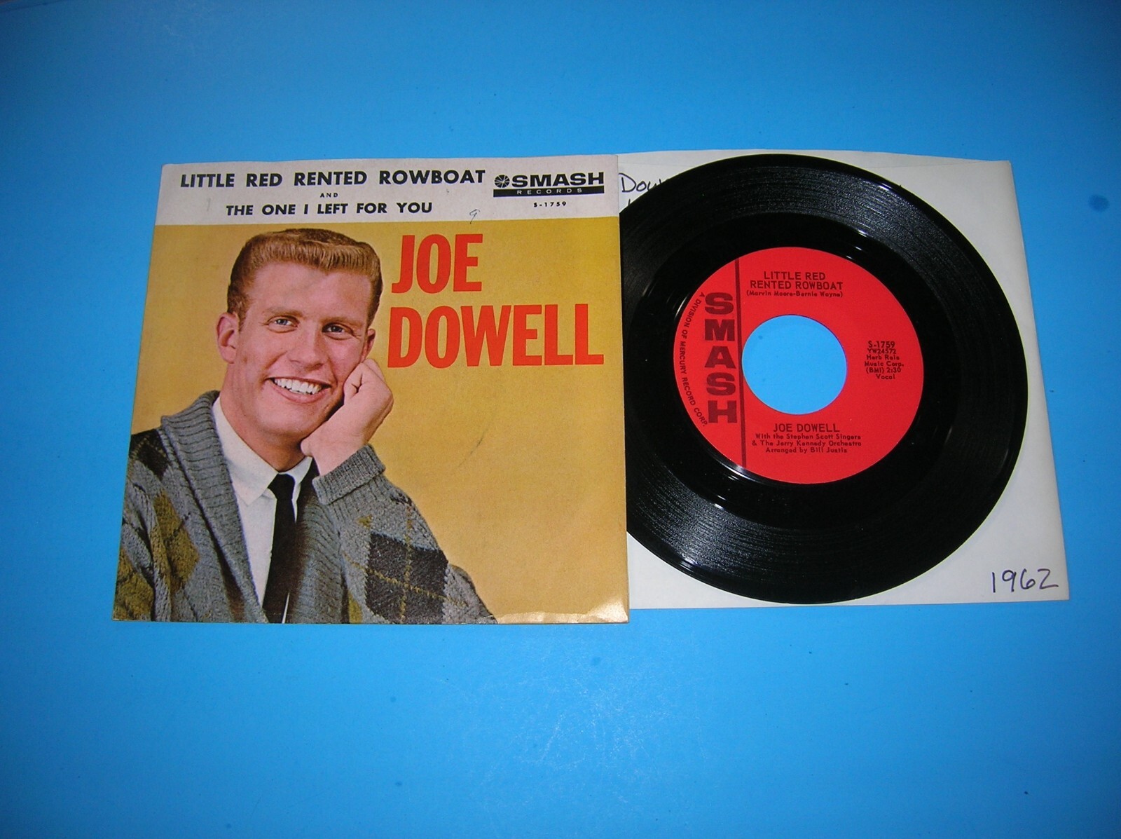 Pop 45 & Picture Sleeve - Joe Dowell - Little Red Rented Rowboat - 1962 ...