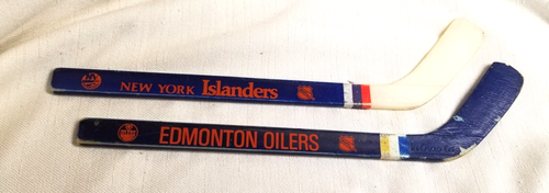Vintage 17.5" NHL New York Islanders & Edmonton Oilers MINI HOCKEY ...