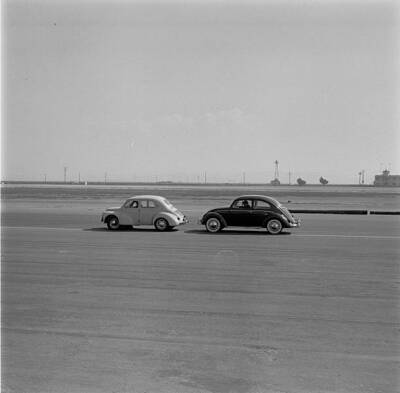 Vw Volkswagen Beetle And Renault 4Cv 1956 Old Car Road Test Photo 3 ...