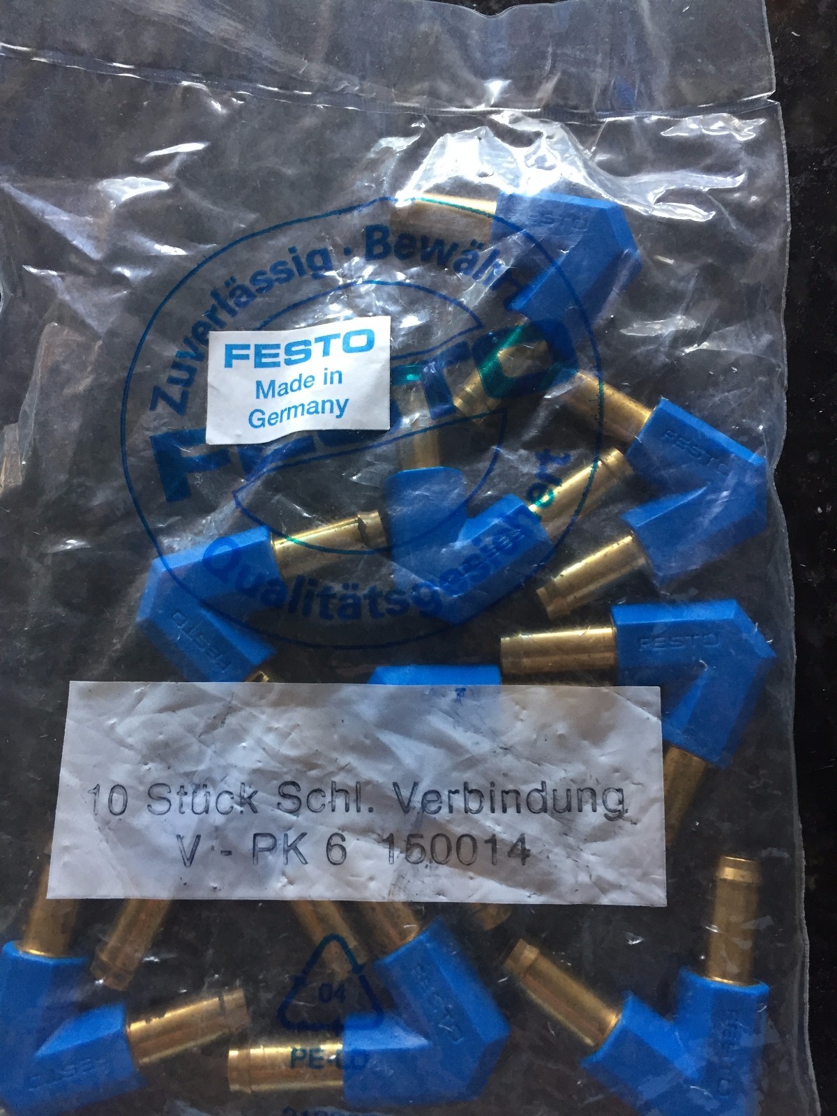 New Festo Barbed Fitting V-Connector V-PK-6 (Lot of 10) | eBay