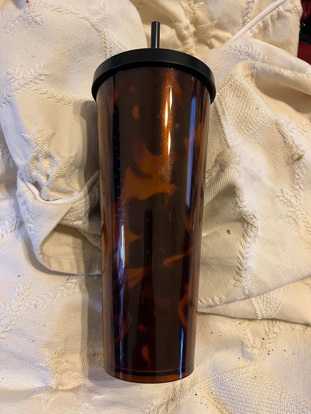 Starbucks Marble Chocolate Brown Black Tortoise Shell Cold Cup Tumbler ...