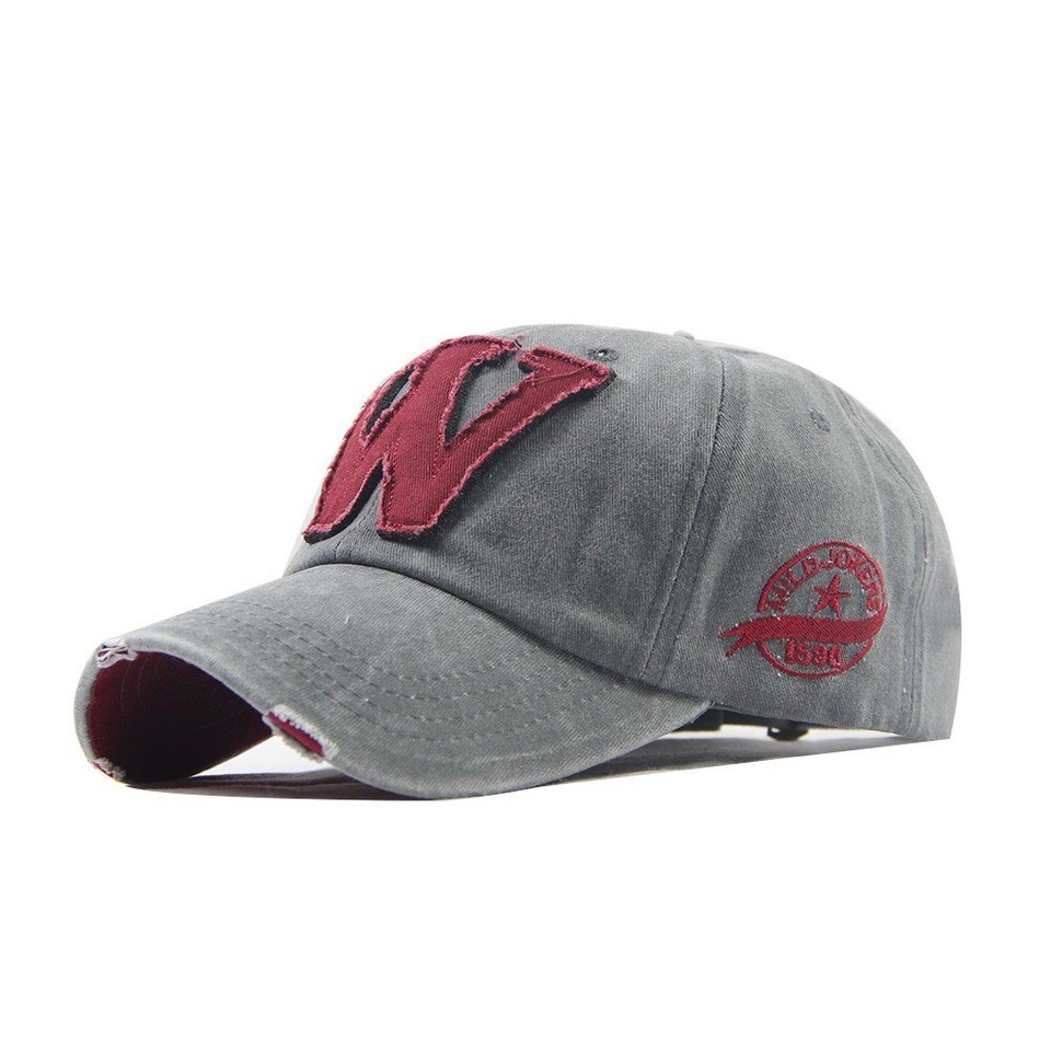 W Distressed Washed Cotton Baseball Cap Men Vintage Dad Sun Hat Trucker ...