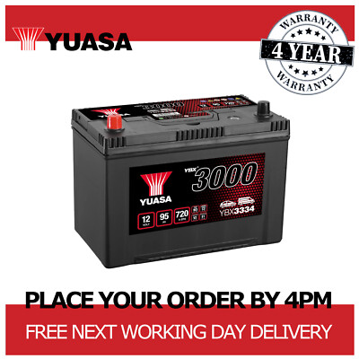 12V Car Battery, Type 334, Yuasa YBX3334, 95Ah 720CCA Sealed Calcium ...