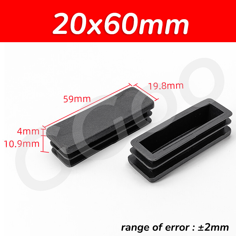 Rectangular Plastic End Caps Tube Inserts Blanking Ribbed Rectangle ...