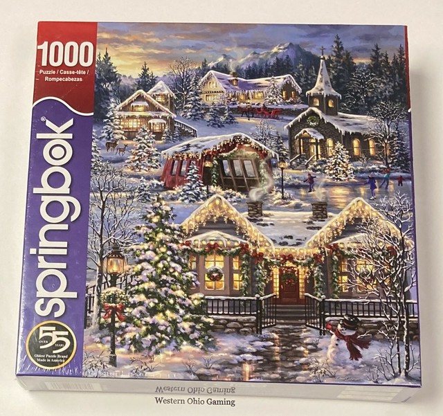 Springbok 1000 PC Jigsaw Puzzle Christmas Village Winter Snow Holiday ...