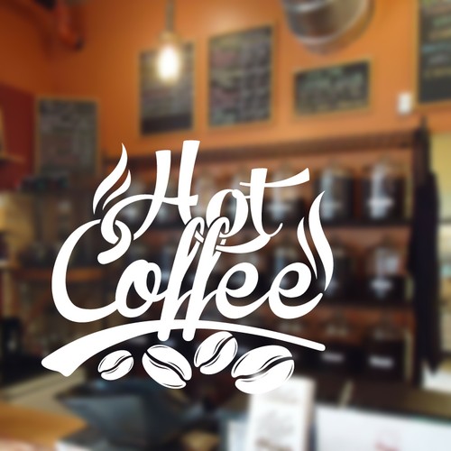 Hot coffee wall art sticker decal restaurant vinyl cafe cof12 | eBay UK