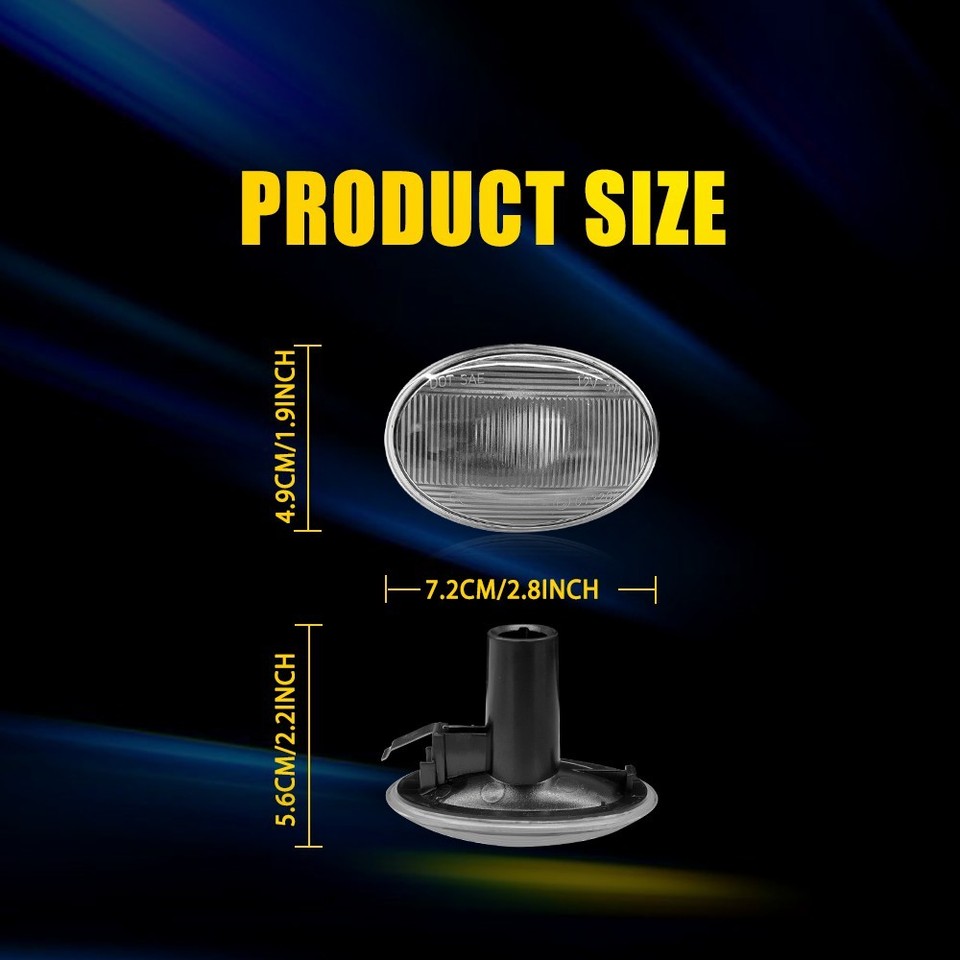 2x Front Side Marker Lights Cover For Mini Cooper R55 R56 R57 R58 R59 ...