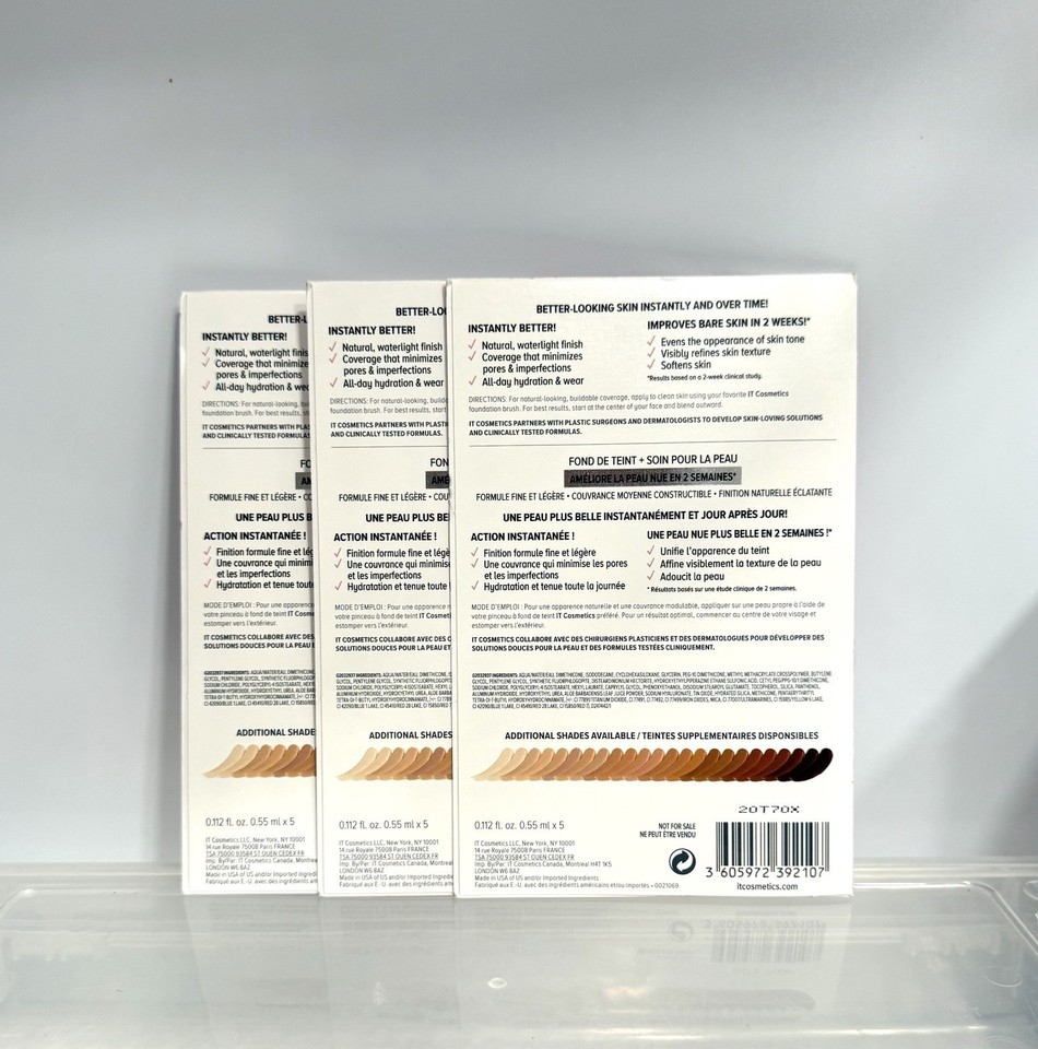 3x IT YOUR SKIN BUT BETTER FOUNDATION SKINCARE SAMPLES 5 SHADES NEW | eBay