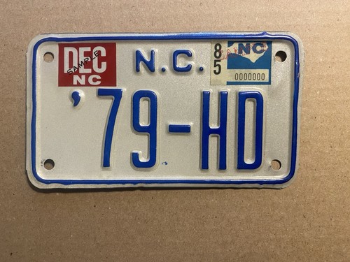 NORTH CAROLINA license plate, personalized/vanity MOTORCYCLE ‘79 HD | eBay