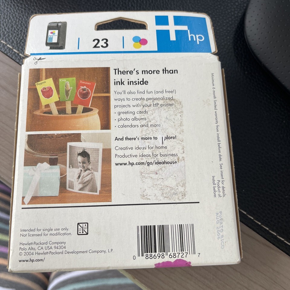 New HP Invent 23 Tri-Color Ink Cartridge Inkjet Printer Sealed C1823D ...