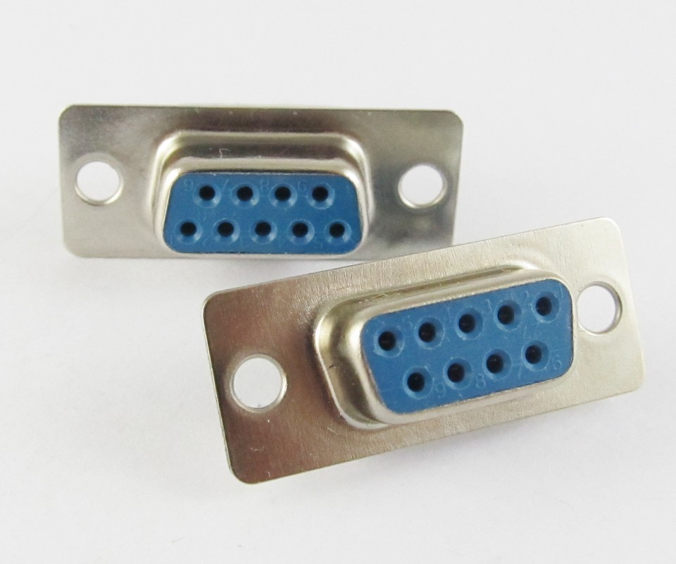 100pcs 2 Row D-Sub 9pin Female Chassis Solder Serial Port Connector for ...
