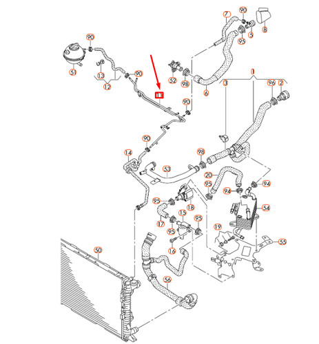 NEW AUDI Q3 8U COOLANT PIPE 06J121075D ORIGINAL NO IMPORT DUTIES TO 🇺🇸 ...