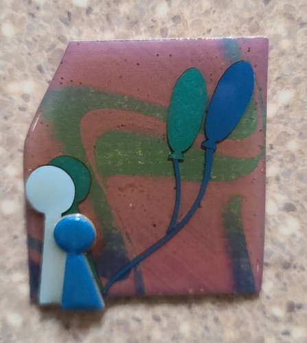 Vintage People Pins by Lucinda pastel with balloons Adult Child Brooch ...