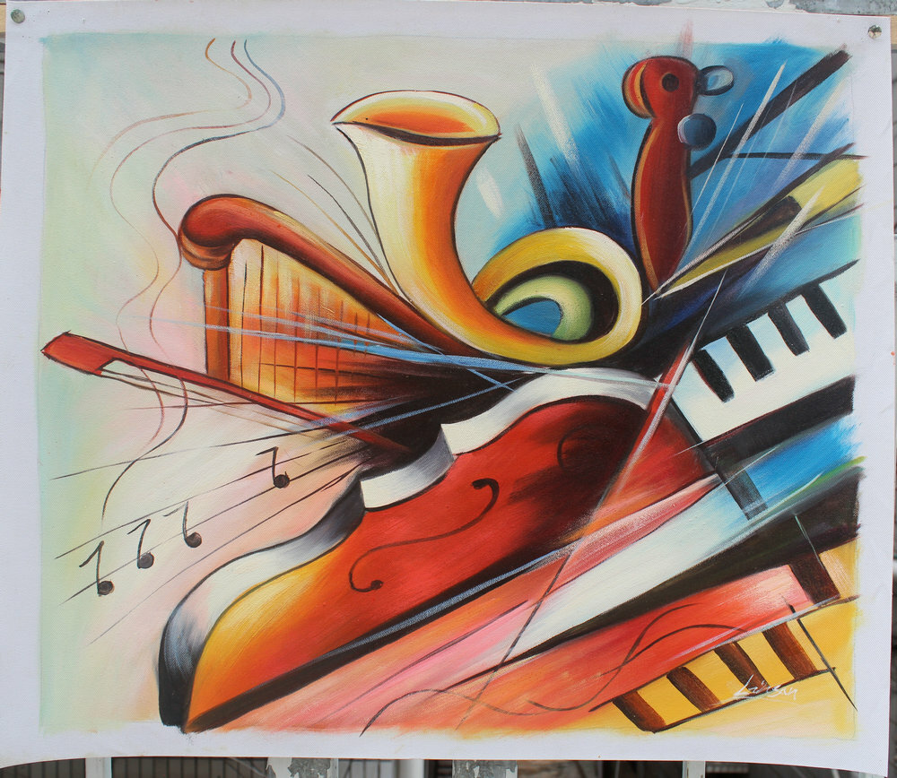 Abstract Paintings Of Musical Instruments Musical Waves By Gerald Ivey