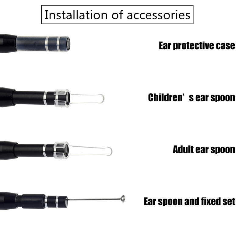LED Ear Endoscope HD Otoscope Ear Wax Cleaning Camera Tool Cleaner ...