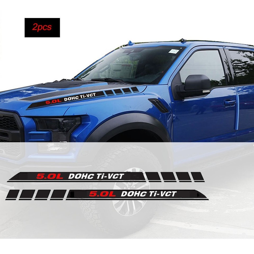 5.0L DOHC Ti-VCT Hood Decals Emblem for Ford F150 Pickup Truck 2PCS Car ...