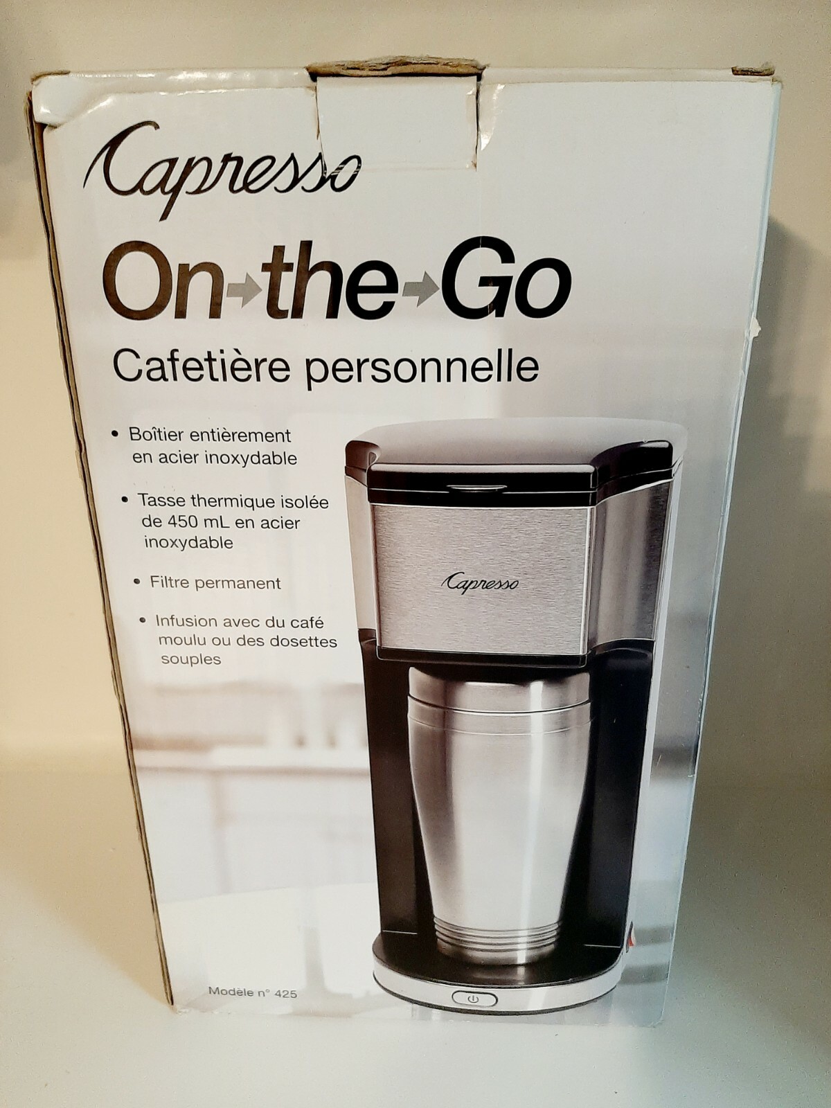 Capresso 425 On-the-go Personal Coffee Maker Silver/black for sale ...