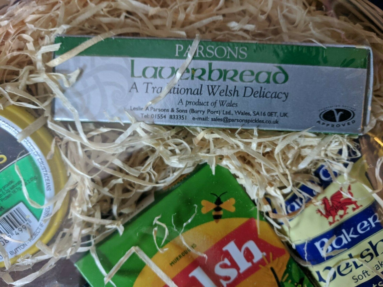 Welsh Cwtch Basket With Full Size Bara Brith Welsh Cakes Laverbread ...