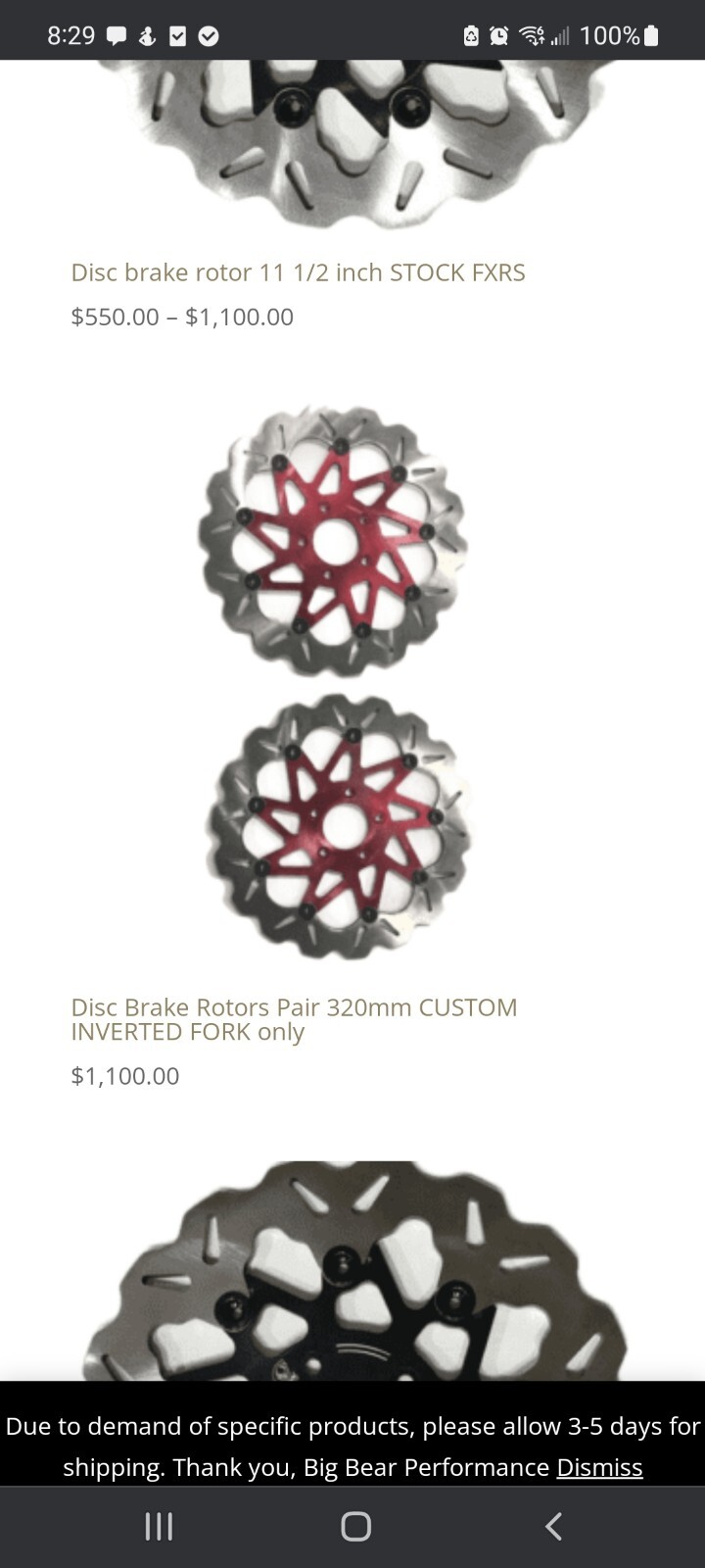 Big Bear Choppers /Performance Harley Davidson Floating Rotors Front ...