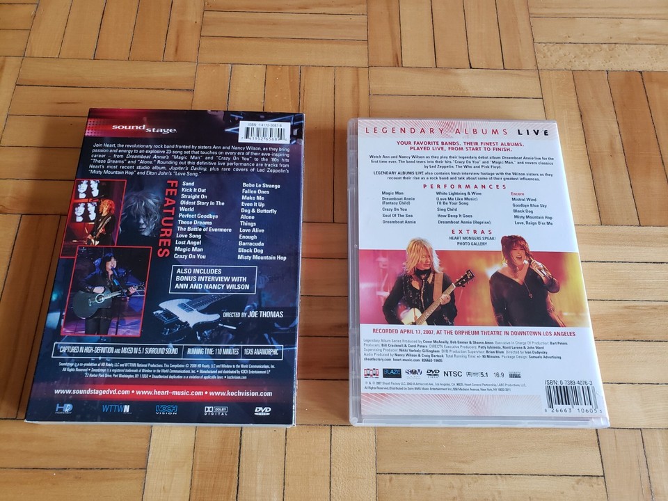 Heart "Dreamboat Annie - Live" + "Sound Stage - Live" Concerts DVDs lot ...