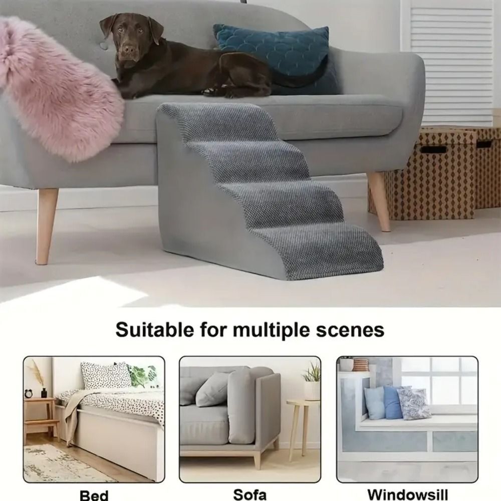 Extra Wide Foam Dog Ramps Slope Pet Stairs Durable Dog Steps Older Dogs ...