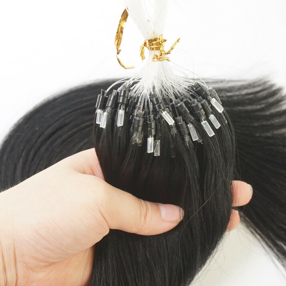 Micro Beads Hair Extensions Micro Ring Loop Tip Remy Human Hair Full ...