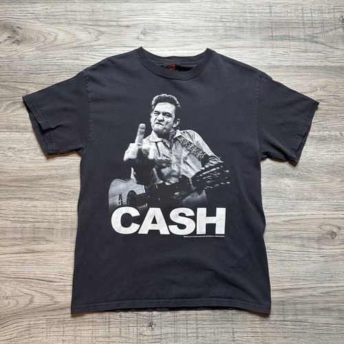 Vintage Y2K 2009 Johnny Cash Middle Finger Zion T-shirt Size Small ...