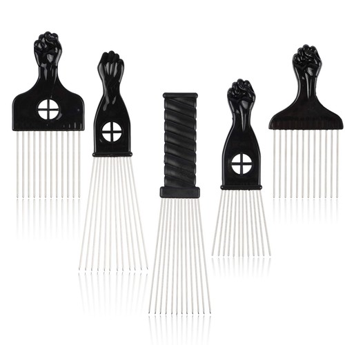5 Pcs Afro Comb Metal African American Pick Comb Hairdressing Styling ...