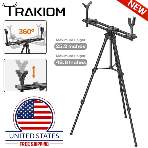 Rifle Shooting Tripod Adjustable 25.2"-48.8" inches Hunting Dual Frame ...