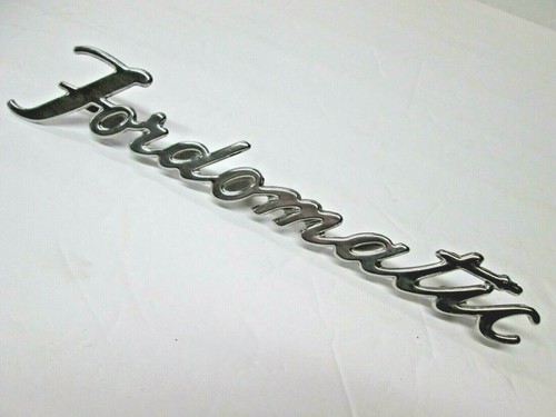 NOS 1952 Ford Fordomatic Trunk Lid Script Stainless Nameplate BA ...