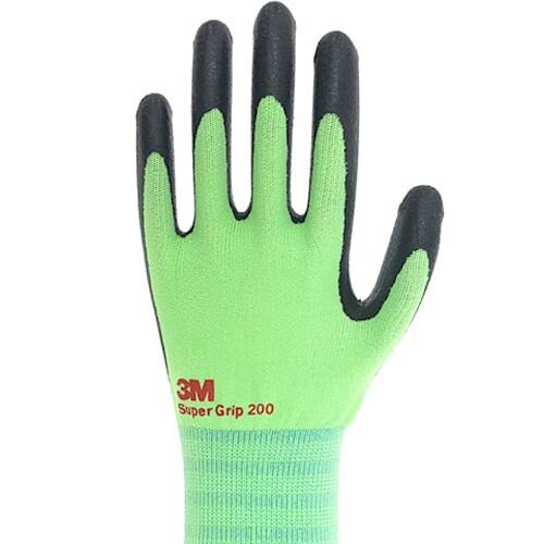 3M Super Grip 200 Green Non-Slip Coated Work Safety Gloves (10 Pairs ...
